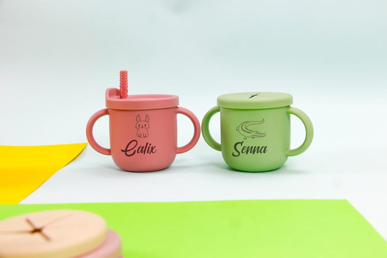 Personalized Silicone Snack Cup: Custom Icon, Travel Toddler Pot - Etsy