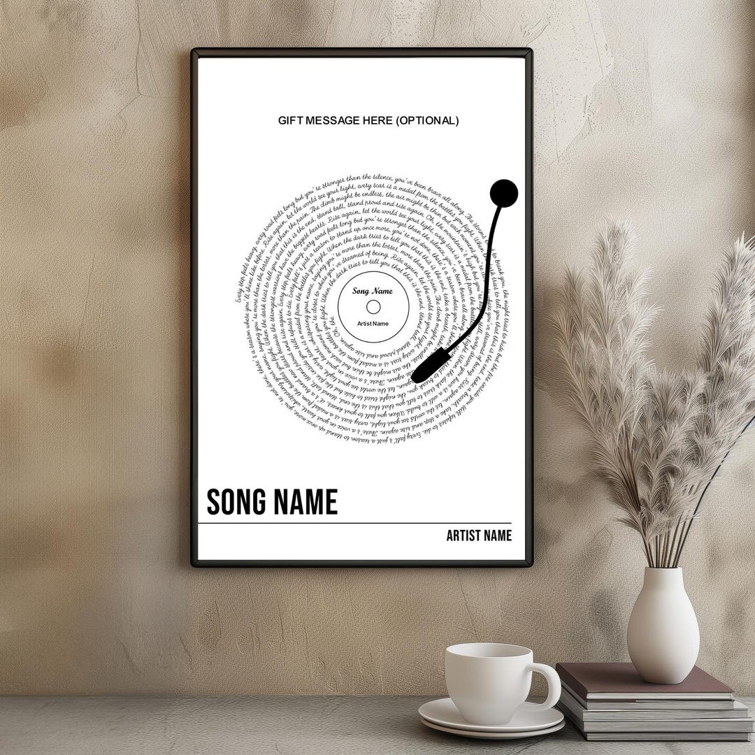 Custom Song Lyrics Vinyl Record Print: Personalized Music Gift - Etsy