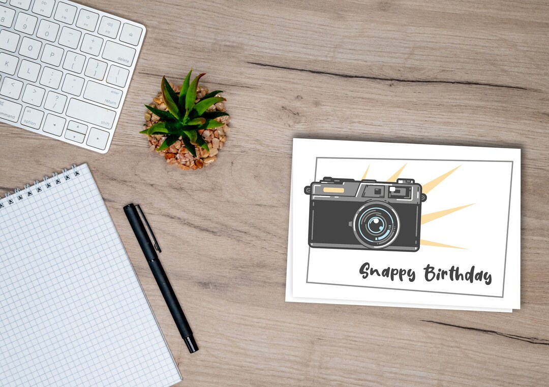 Printable Card for Birthdays, Camera Happy Birthday Card, Printable ...