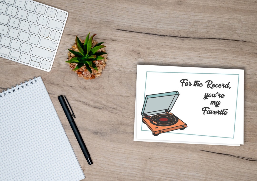 Printable Card for Any Occasion, Funny Record Card, Favorite, Turntable ...