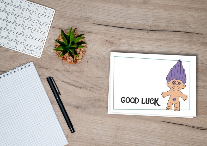 Printable Card for Any Occasion, Good Luck Card, Troll, Printable Card ...
