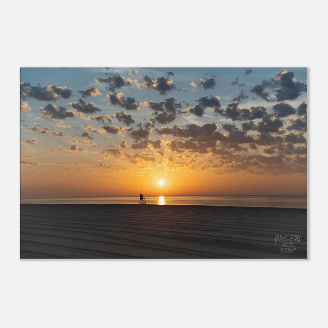 Ocean Sunrise Lifeguard, Artful Canvas Wall Art, Artful Sunrise Prints ...