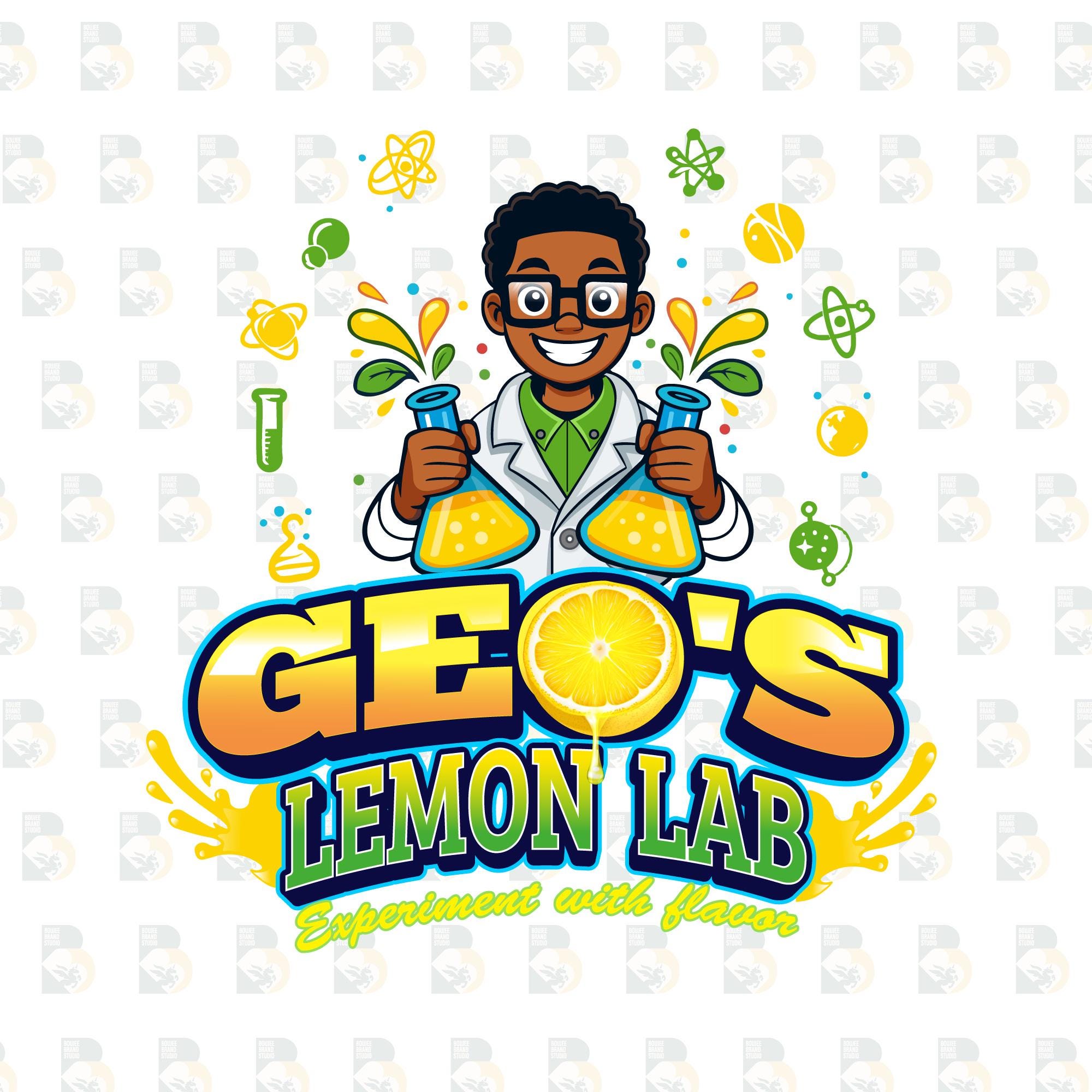 Easter Lemonade Logo Design – Cheerful Lemon Mascot With Bunny Ears ...