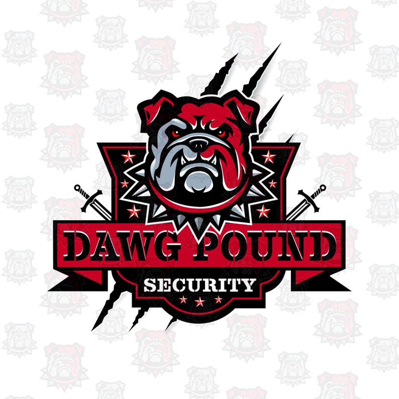 Custom Georgia Bulldog Security Logo: K9 Guard Dog Shield Design - Etsy