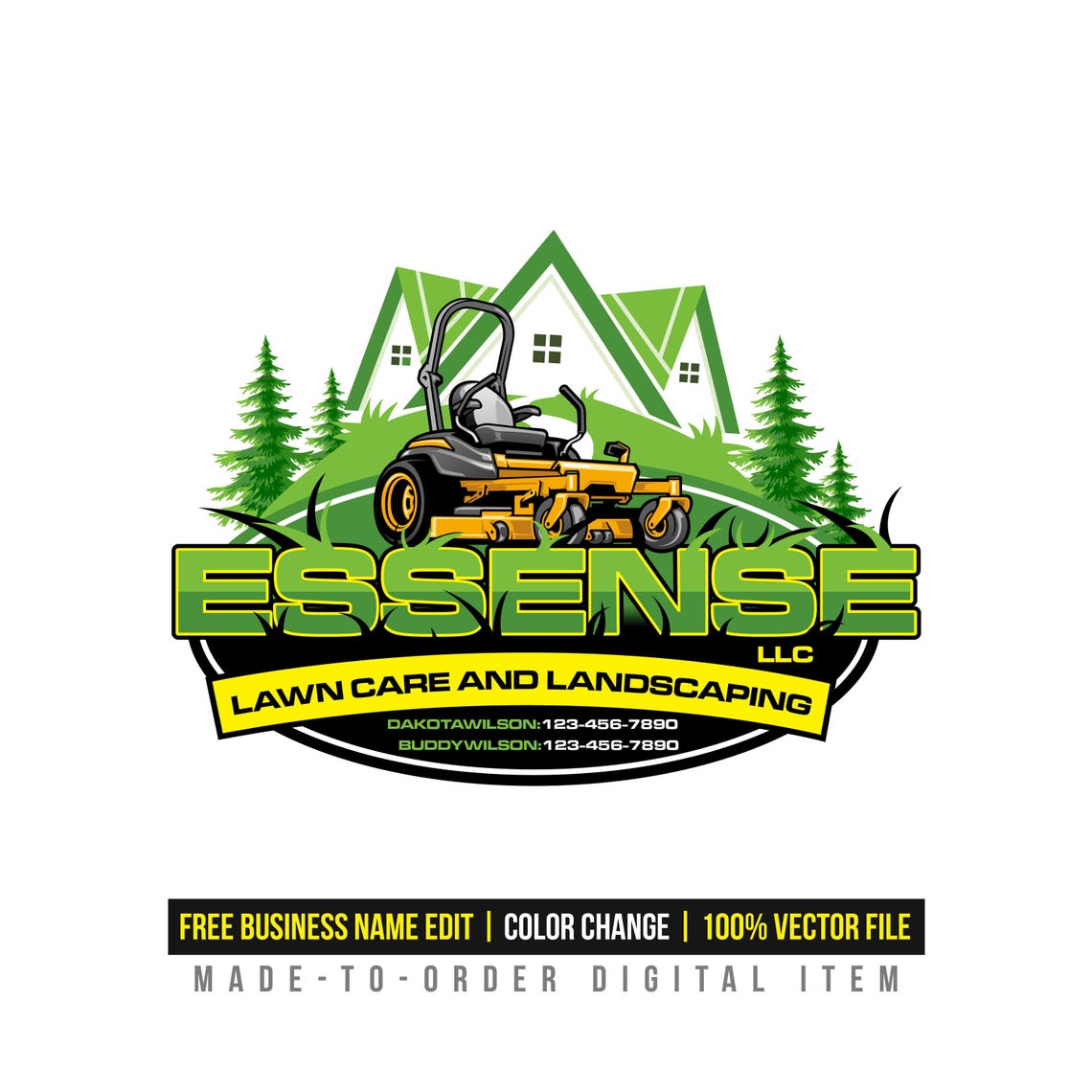 Customizable Lawn Care & Pressure Washing Logo – Editable Business ...