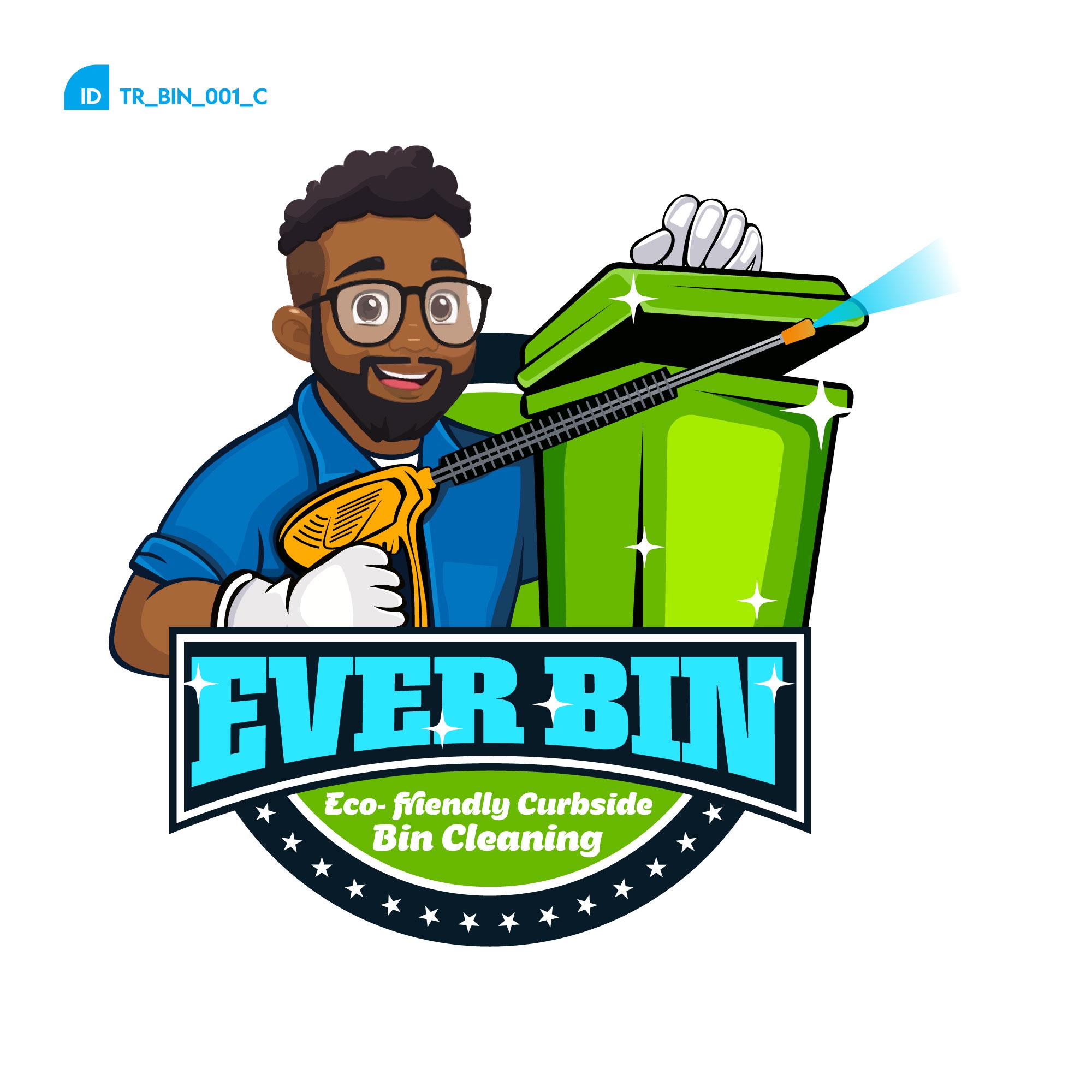 Trash Bin Cleaning Logo Design: Pressure Washing Brand Identity, Modern ...