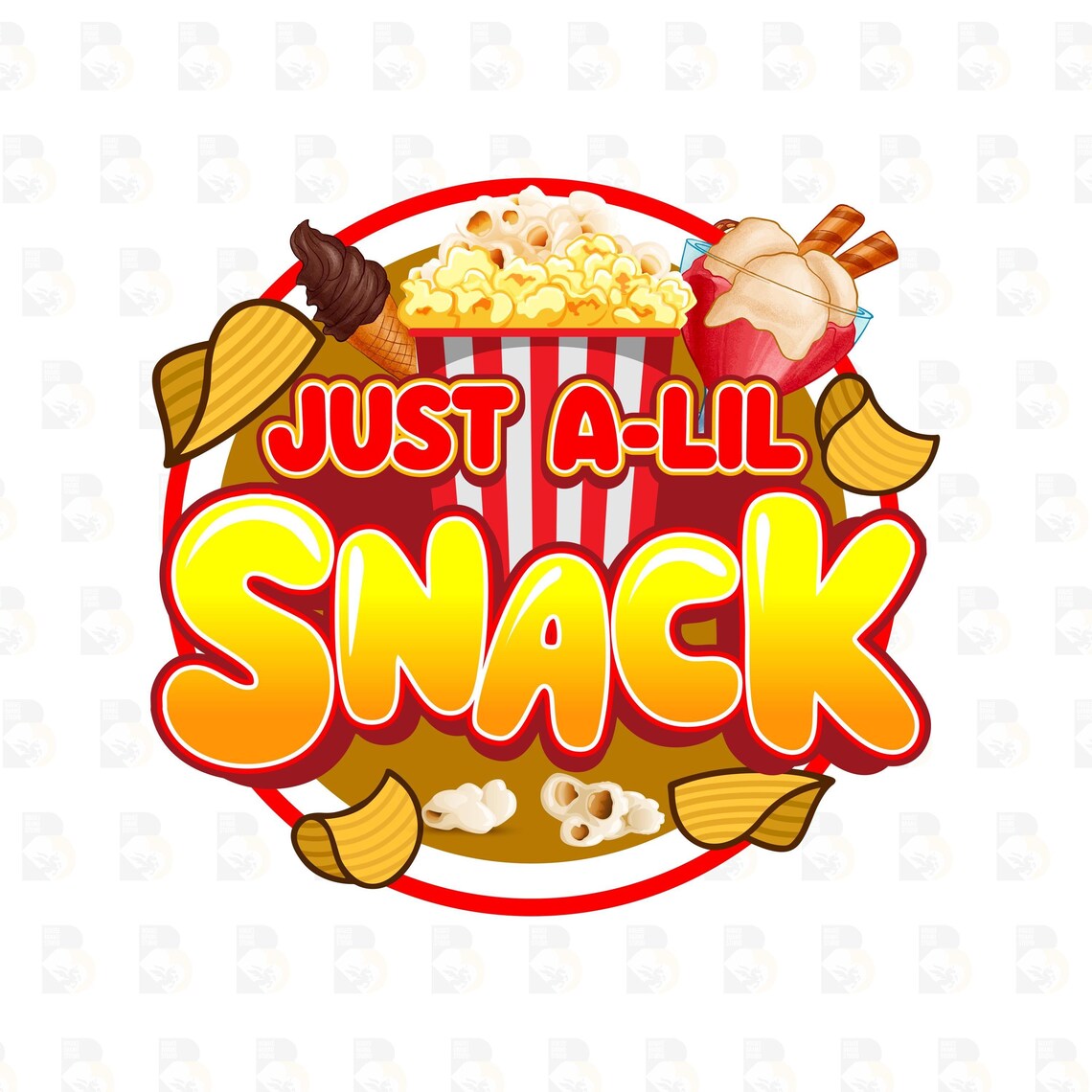 Premade Snack Shop Logo Design: Popcorn, Fast Food Branding - Etsy