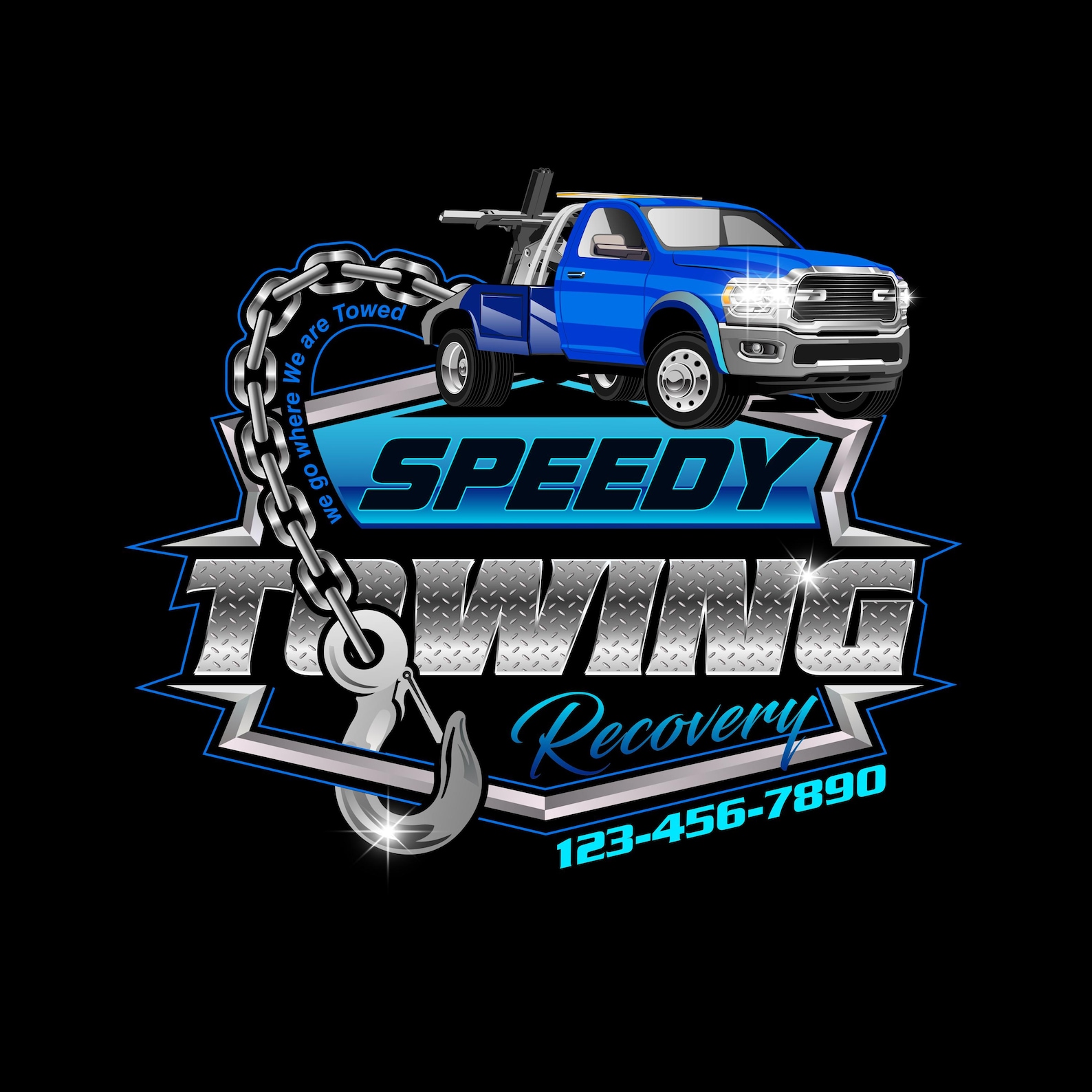 Towing Service Logo Design | Tow Truck Wrecker Recovery Roadside ...