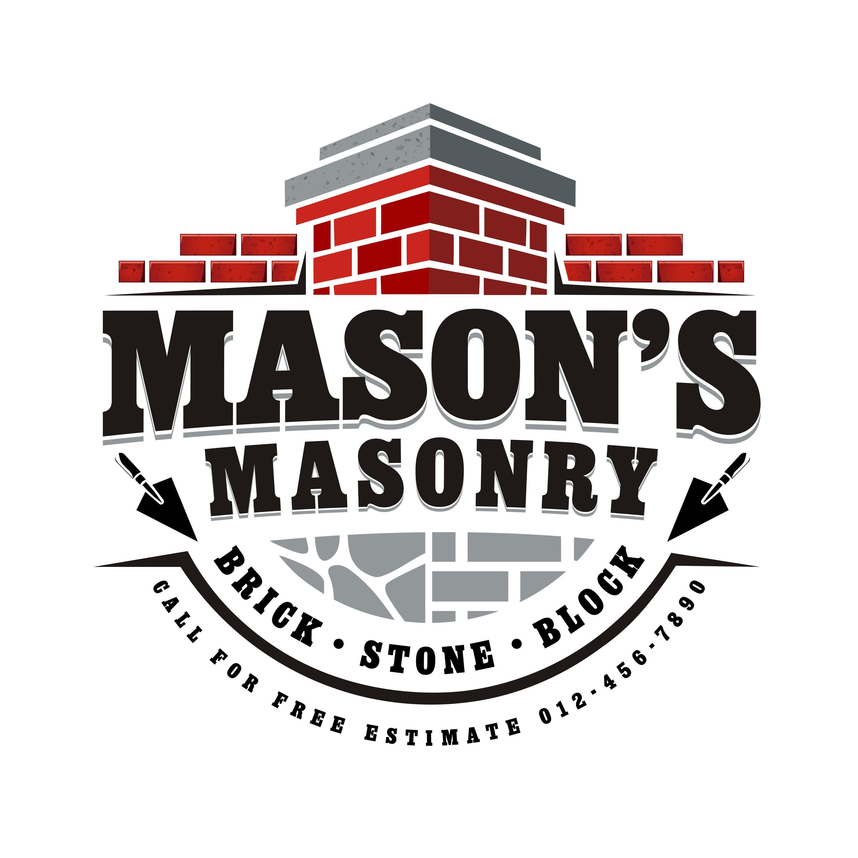Masonry Logo Design, Brick Stone Contractor Branding, Builder Logo PNG ...