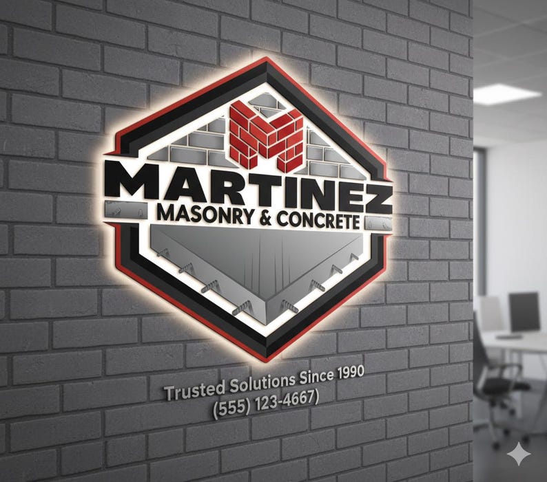 Custom Masonry Logo Design | Premium Builder & Contractor Branding ...
