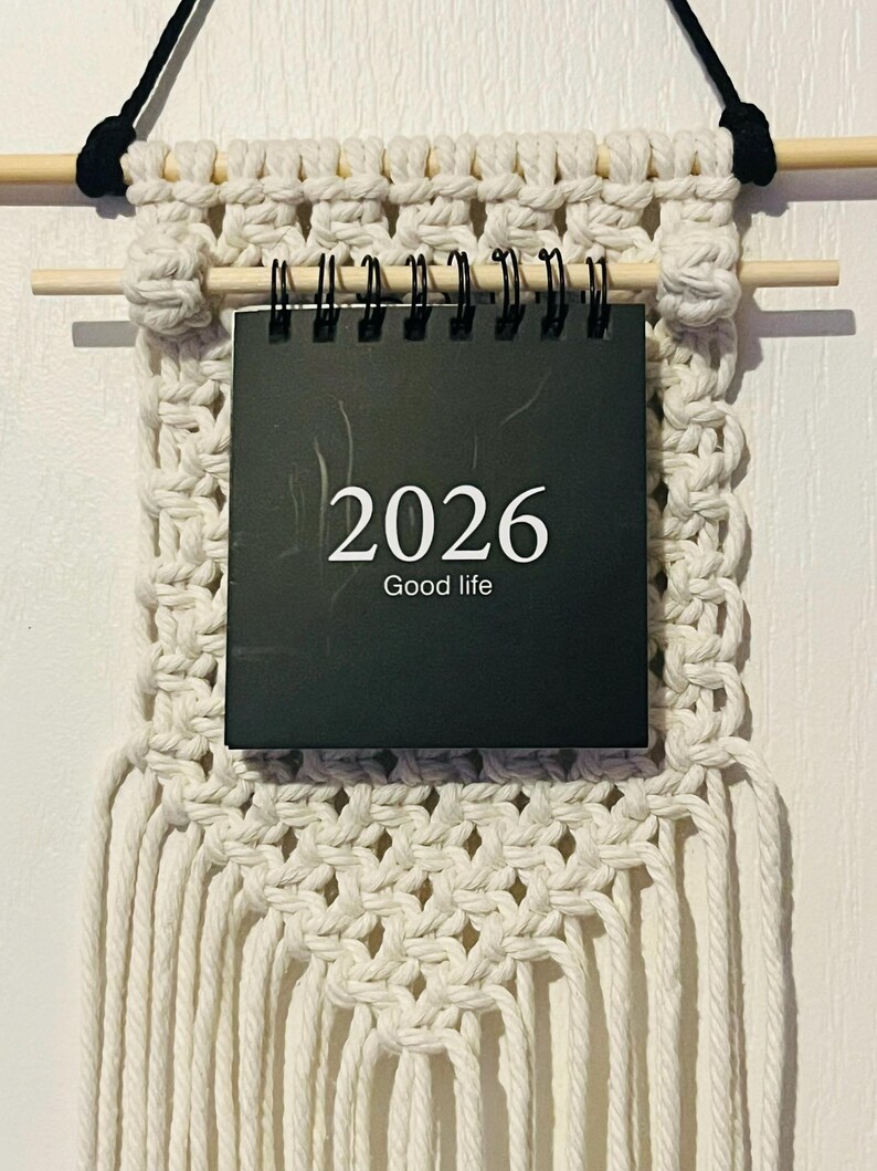 2026 Macrame Calendar – Boho Wall Decor – Small Removable Calendar ...