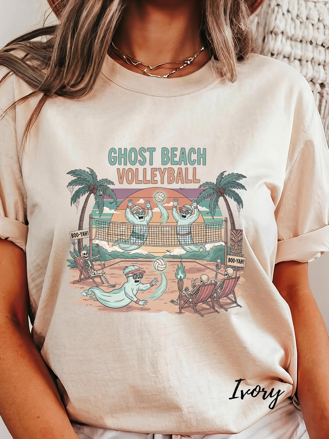 Vintage Ghost Beach Volleyball Shirt, Comfort Colors Retro Volleyball ...