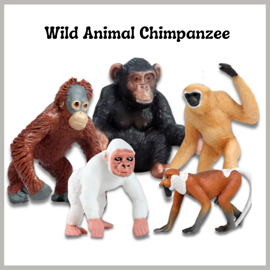 Miniature Animals Primate Figurine, Miniature Jungle Primate, Mini ...