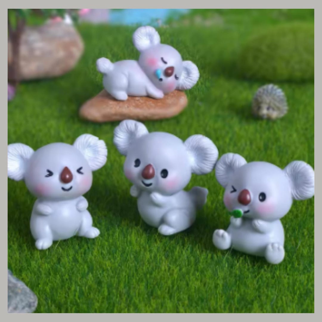 Kawaii Koala Resin Figurine, Koala Animals Miniatures, DIY Resin Koala ...