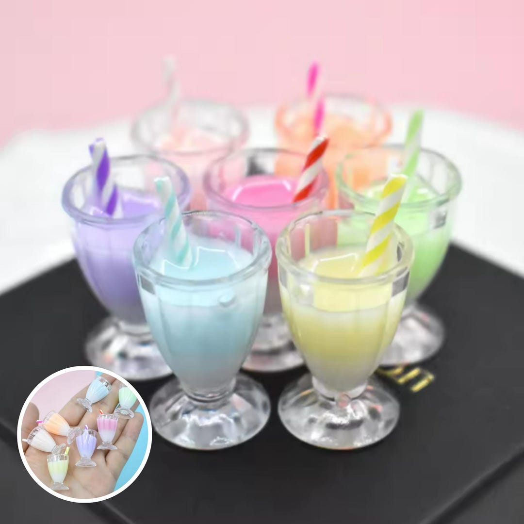 Kawaii Mini Juice Cup Miniature, Resin Juice Cup Flatback Miniature ...