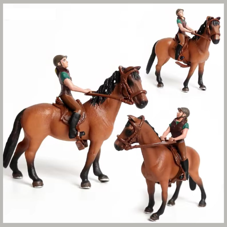 Miniature Horse Riding Set | Horse Animal Figure | Horse Toy Set ...