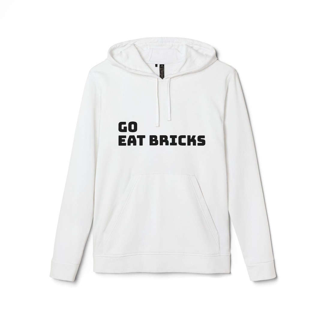 GO EAT BRICKS Hoodie | Bold Block Letter Graphic - Etsy