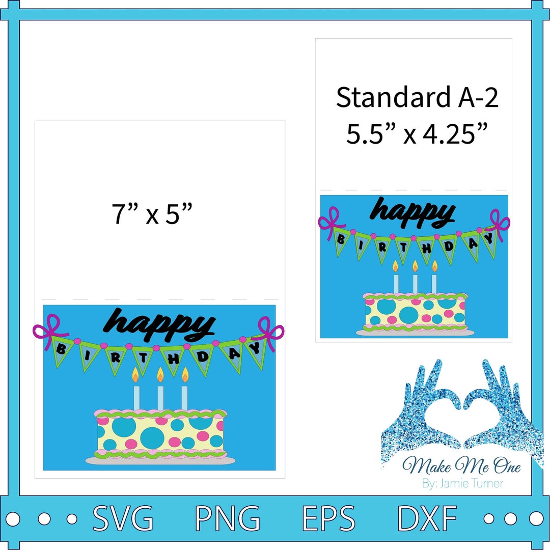 Happy Birthday Polka Dot Cake With Candles Digital Cut File SVG EPS PNG ...