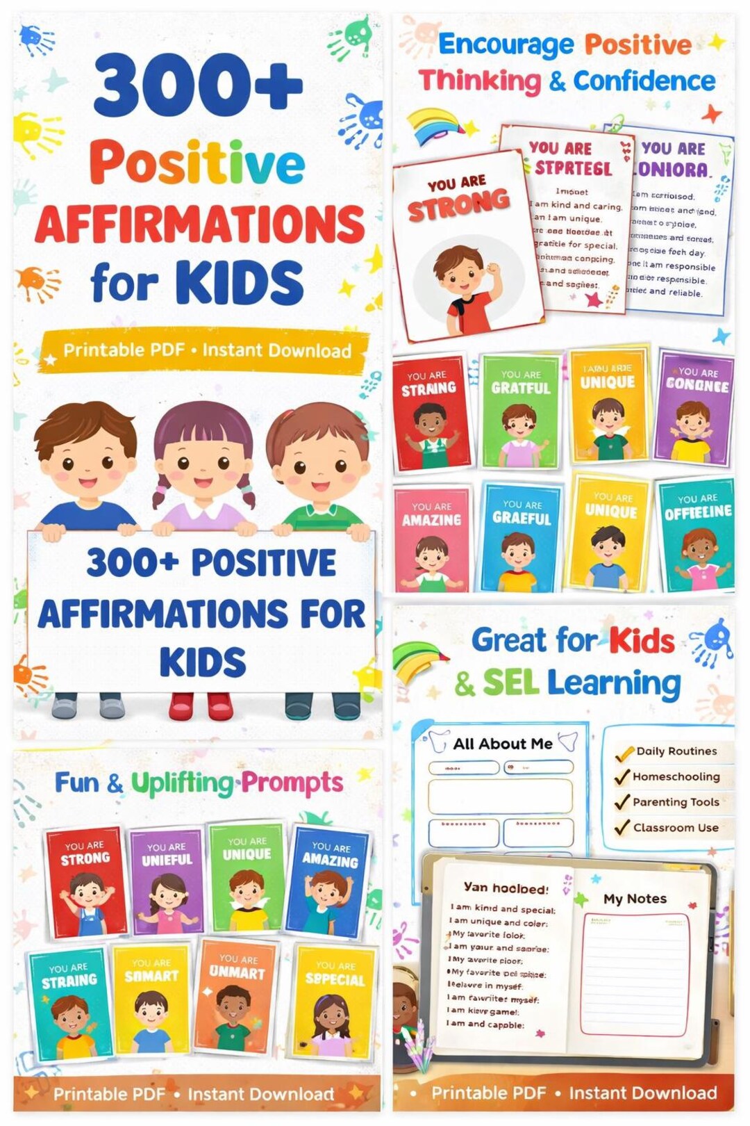 300+ Positive Affirmations for Kids | Confidence, Self-love, Growth ...