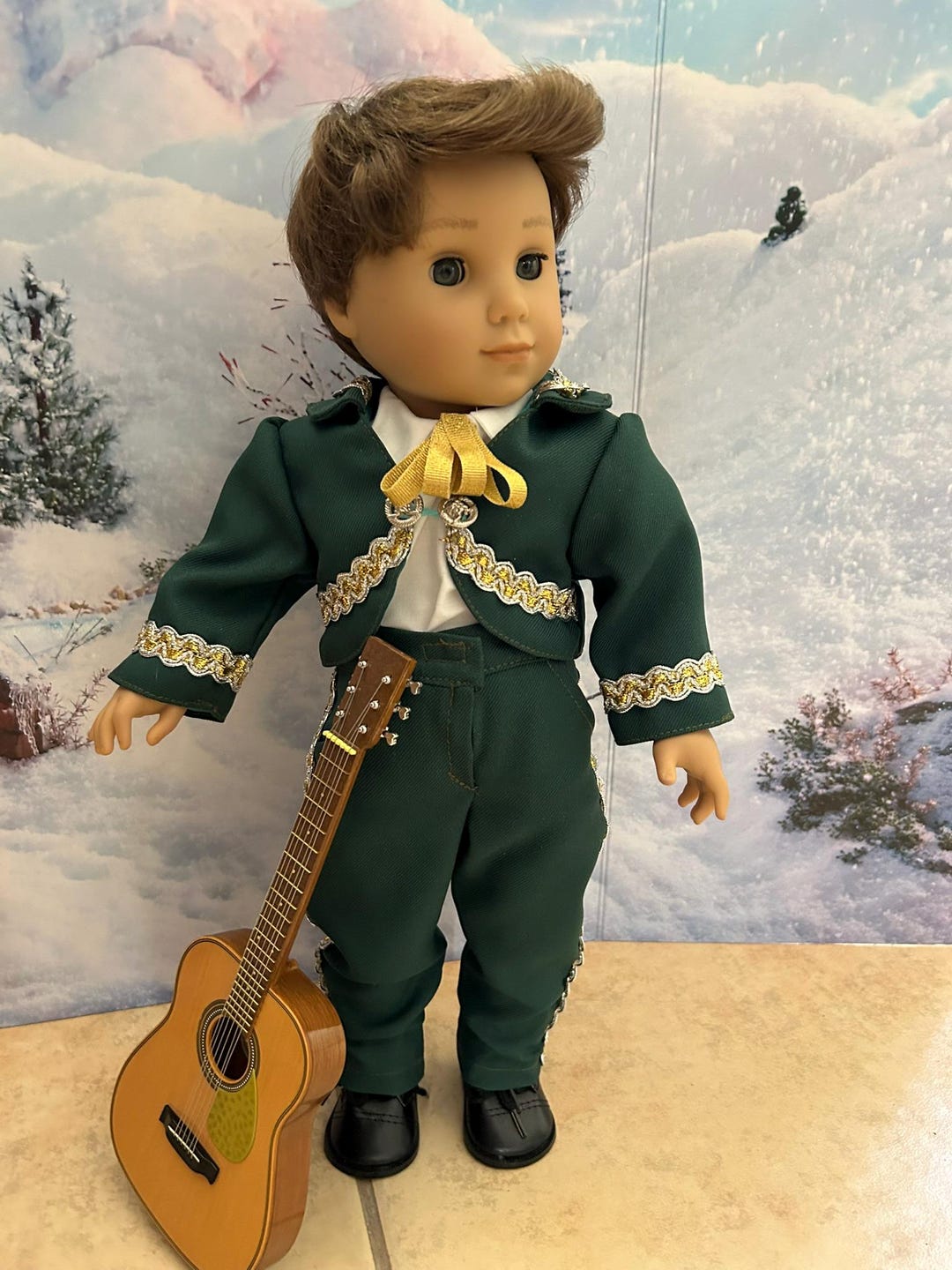 Mariachi Charro Traje Suit Forest Green Gabardine Silver Gold Trim Fits ...