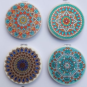 Mandala Rhinestone Round Compact Mirror - Etsy