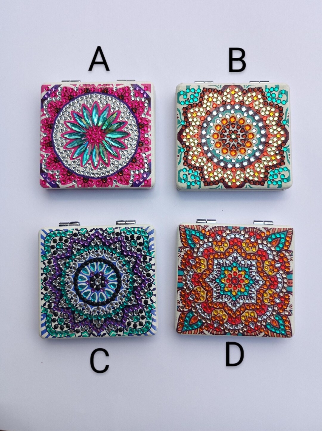 Mandala Diamond Art Square Compact Mirror - Etsy