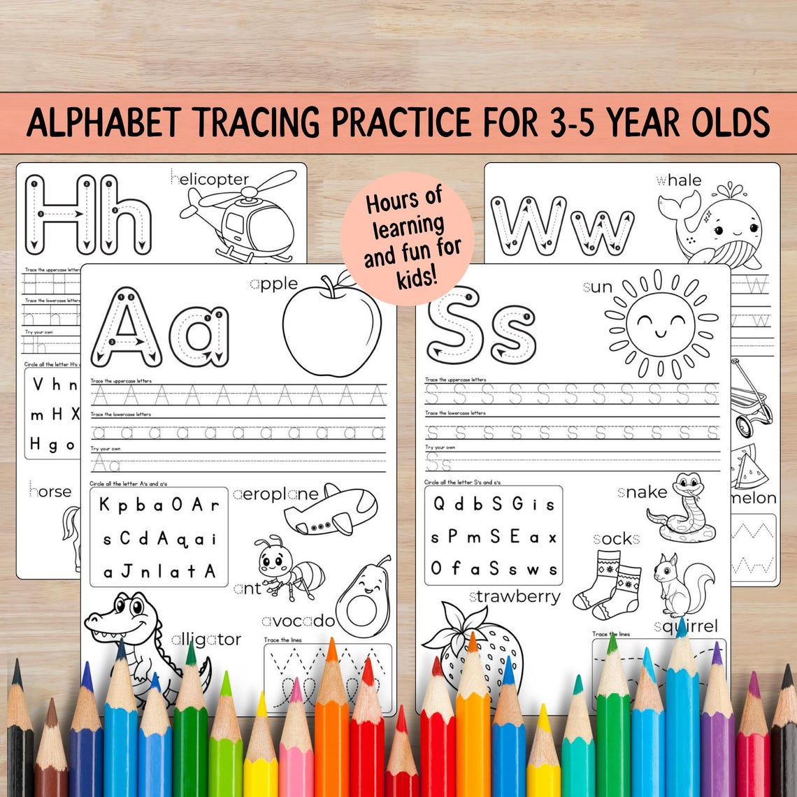 Alphabet Tracing Worksheets Kindergarten Pre-k Preschool ABC Tracing ...