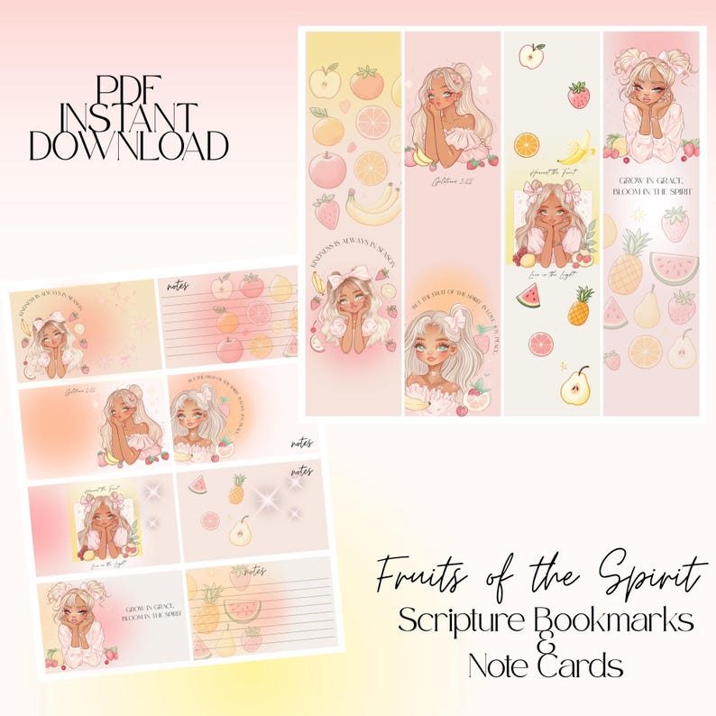 Fruits of the Spirit Printable | Christian Girl Scripture Bookmarks ...