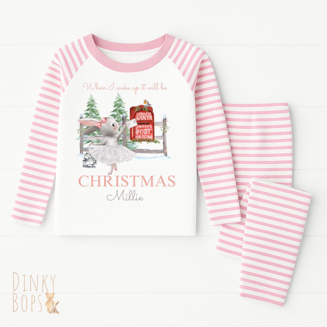 When I Wake up Christmas Pyjamas, Personalised Christmas Pjs for Girls ...