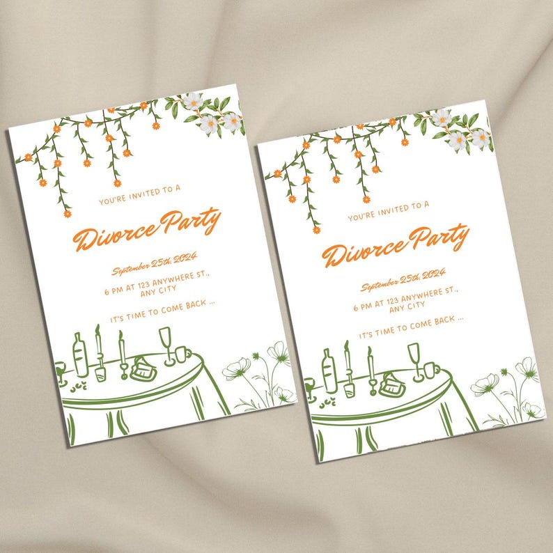 Divorce Party Invitation – Editable Canva Template | Printable Breakup ...