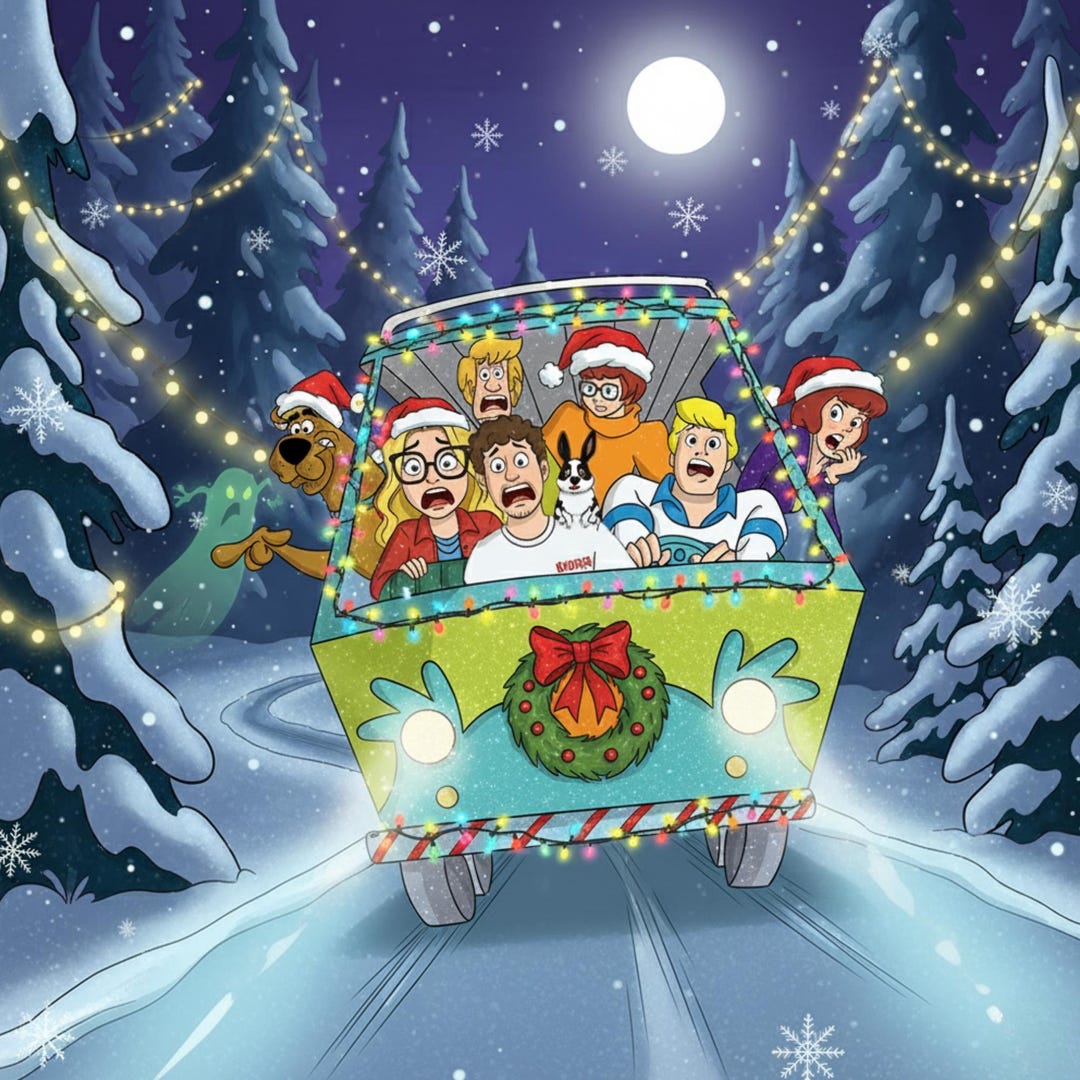 Custom Scooby Doo Portrait | Christmas Family Gift | Funny Cartoon ...