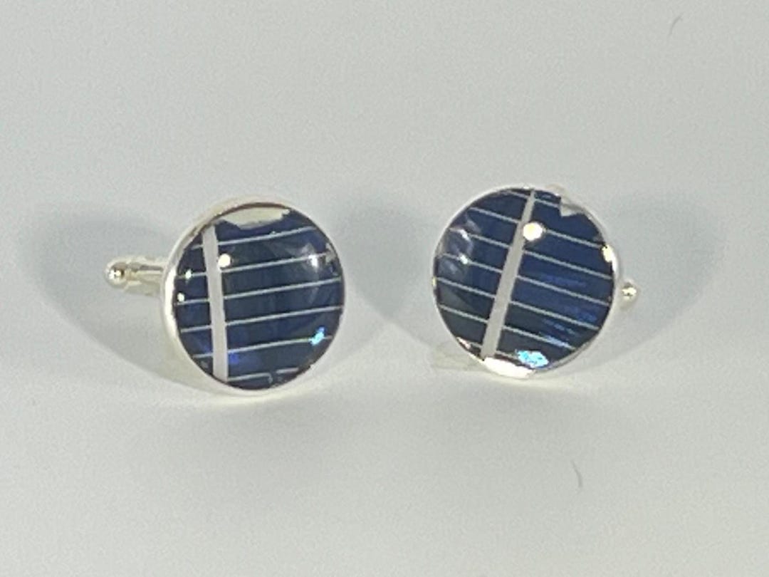 Solar Panel Cuff Links - Upcycled Photovoltaic Cell Jewelry in Silver ...