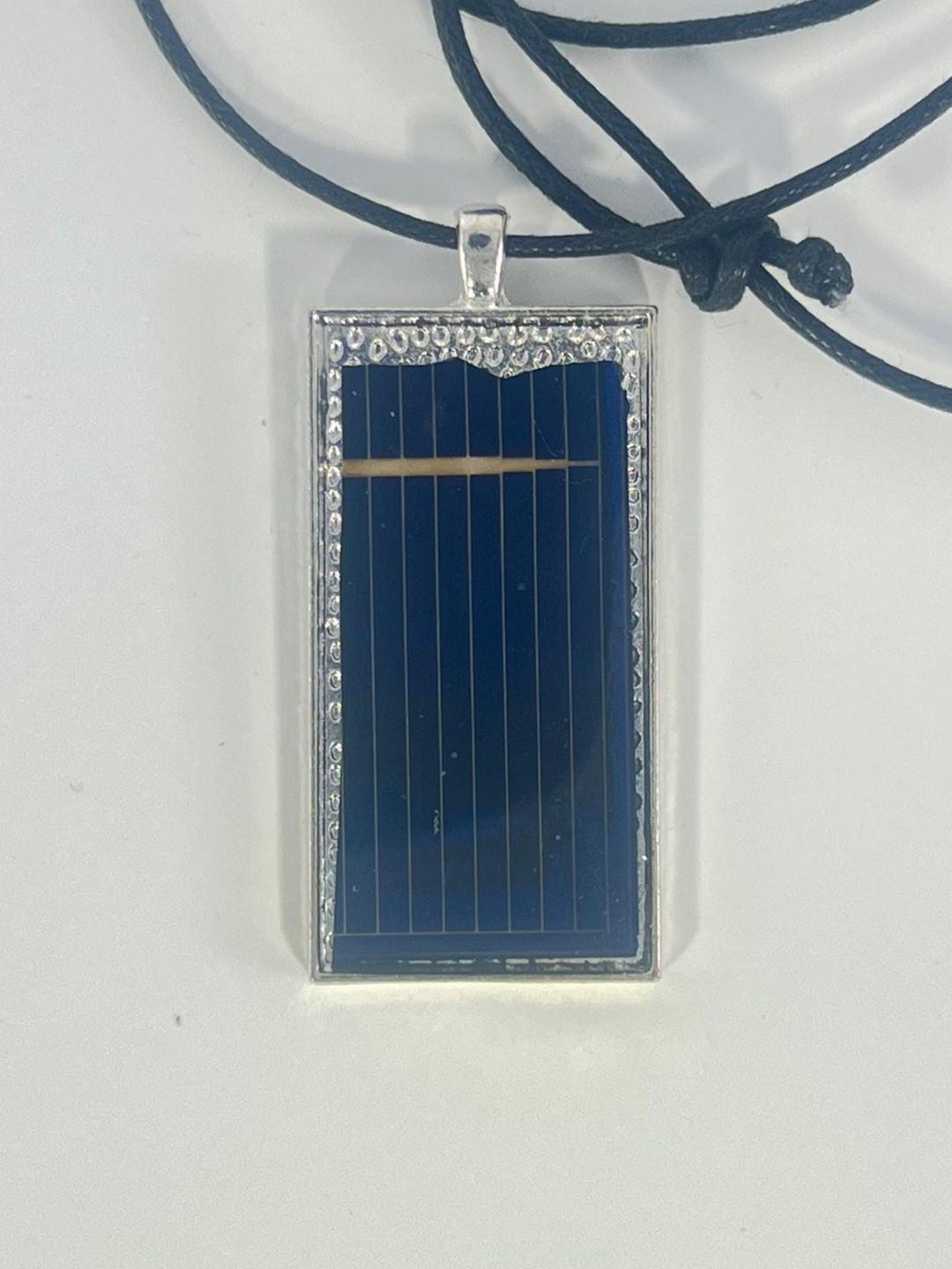 Solar Panel Necklace - Upcycled Blue Photovoltaic Cell Pendant ...