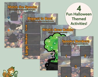 Halloween Preschool Activity Set: Spooky Matching, Sorting, Counting ...