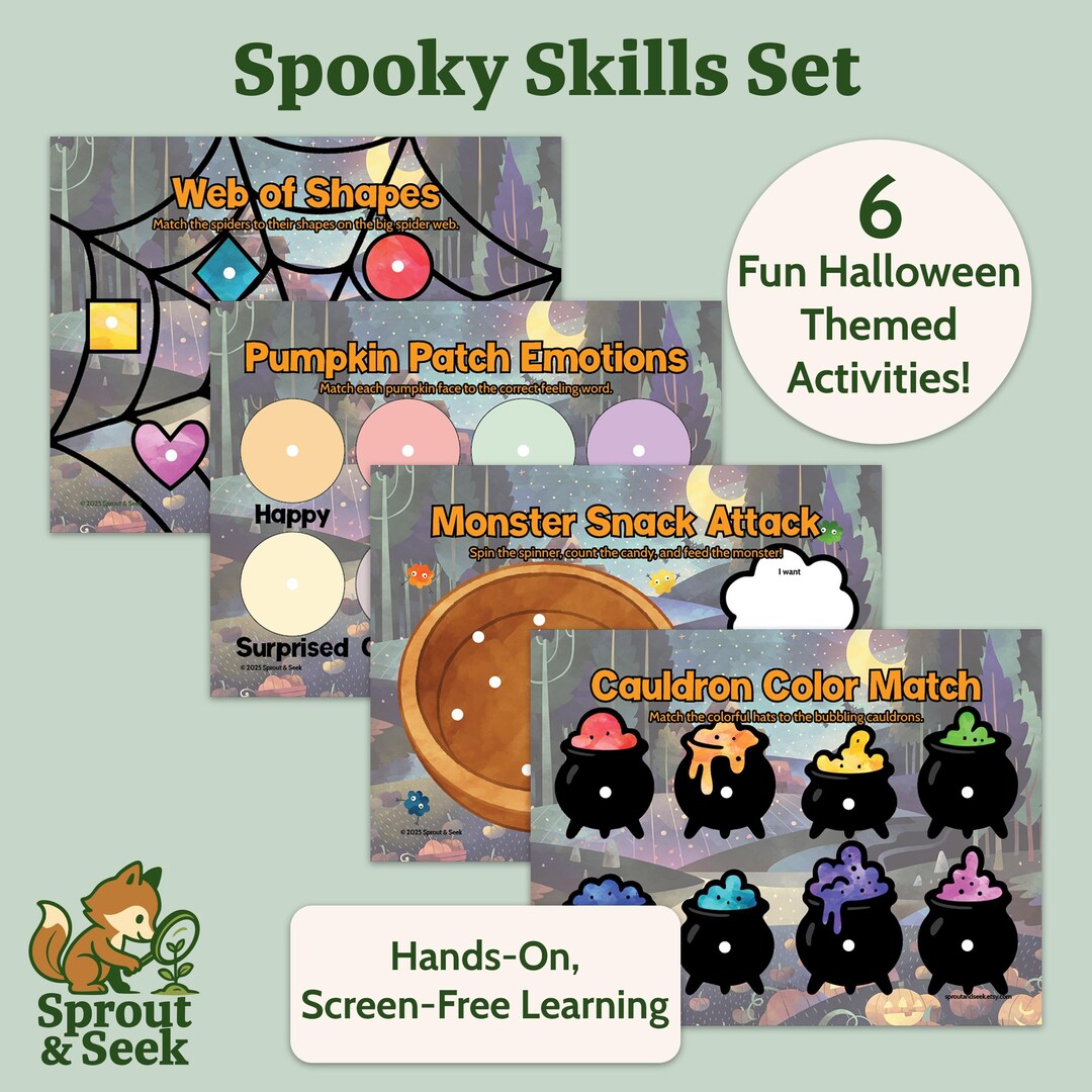 Halloween Preschool Activity Set: Spooky Skills Games (PDF Download) - Etsy