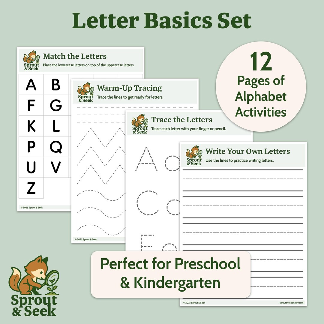 Alphabet Tracing Activity Set: Letter Matching, Early Literacy (PDF ...