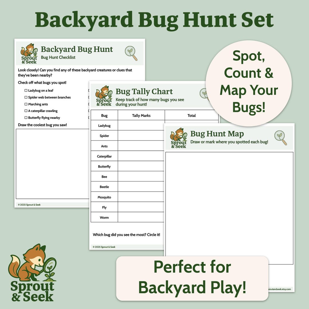Bug Hunt Activity Set: Kids Outdoor STEM Printable (PDF Download) - Etsy
