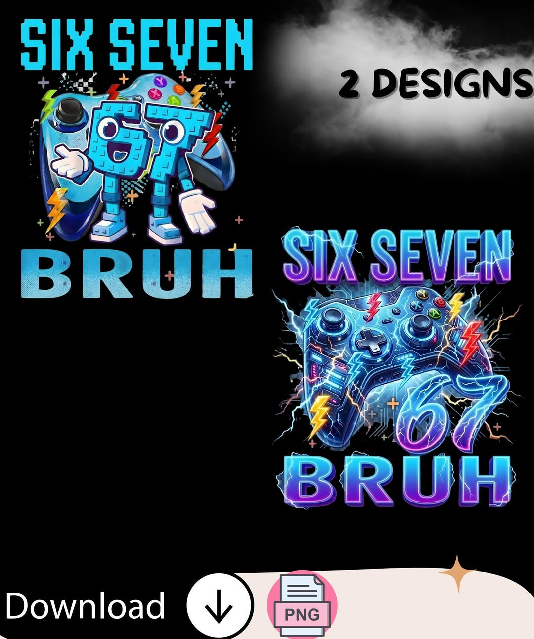 Funny Six Seven Brainrot Gamer PNG – Pixel Italian Meme Shirt Design - Etsy