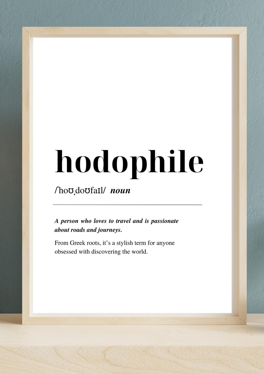 Hodophile Wall Art – Minimalist Travel Definition Poster (digital ...