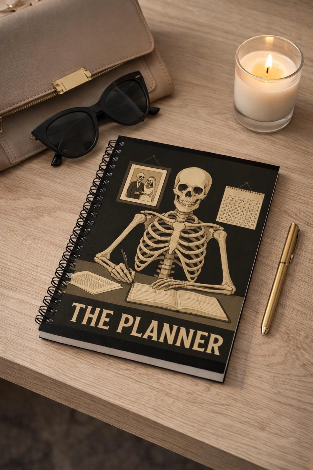 Gothic Skeleton Spiral Notebook - Halloween Journal for Writers - Etsy