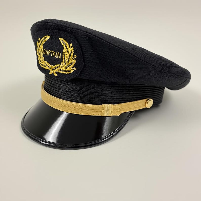 Custom Modified Skipper Yacht Cap – Nautical Kepi Hat, Unisex Sailing ...