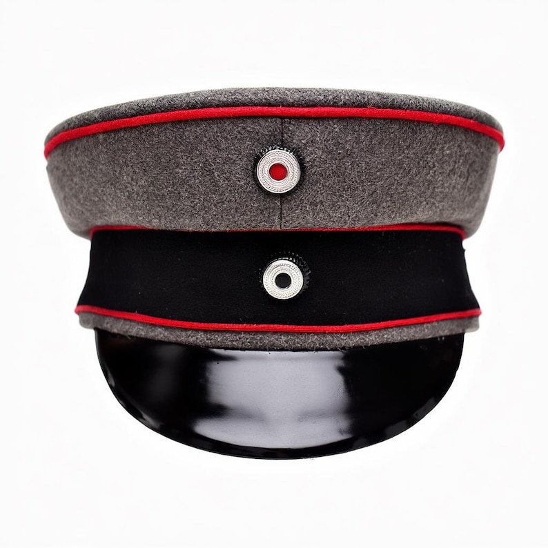 WW1 German M1910 Officer Visor Cap - Imperial Feldgrau Schirmmutze ...