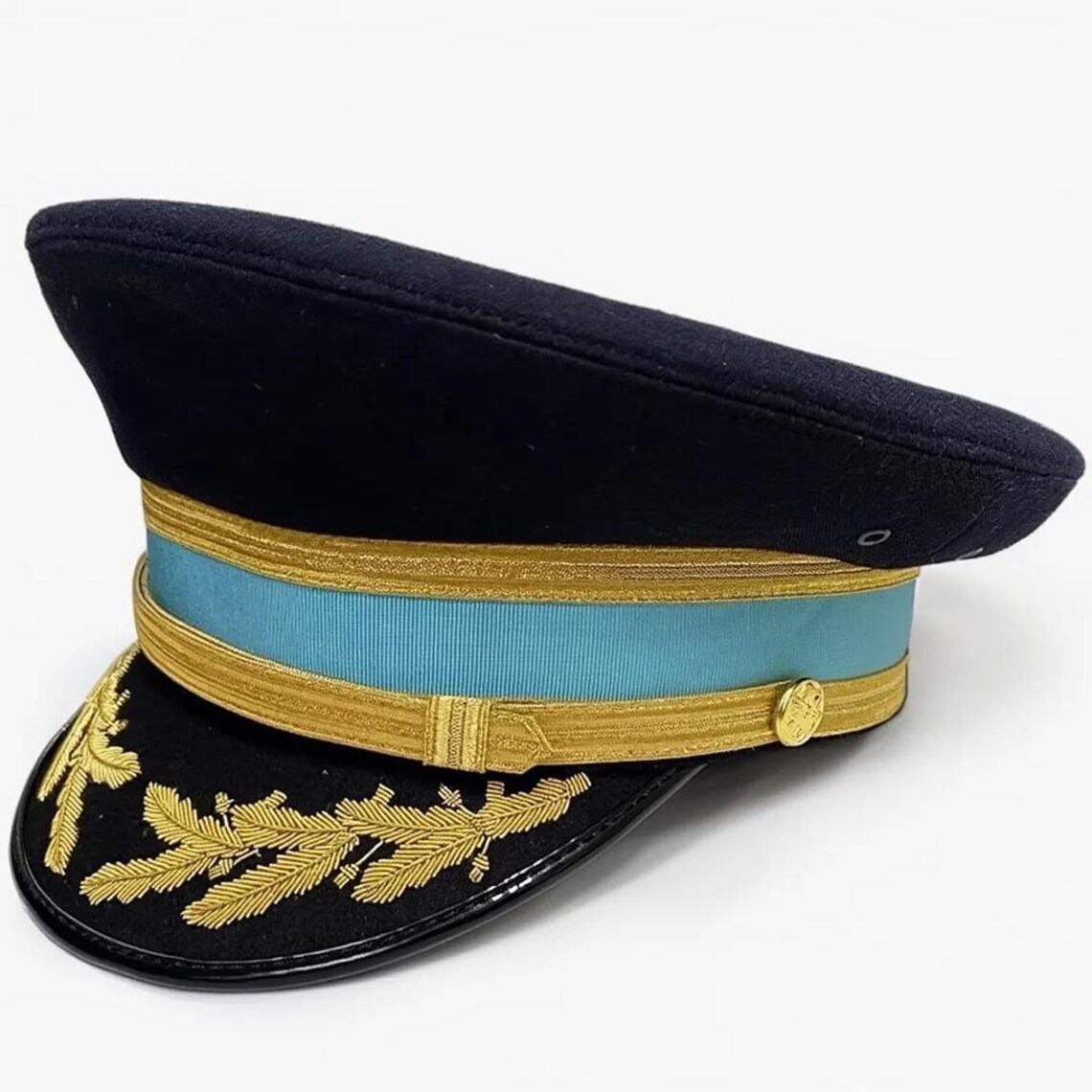 Handmade Reproduction U.S. Army Style Dress Blue & Gold Service Cap ...