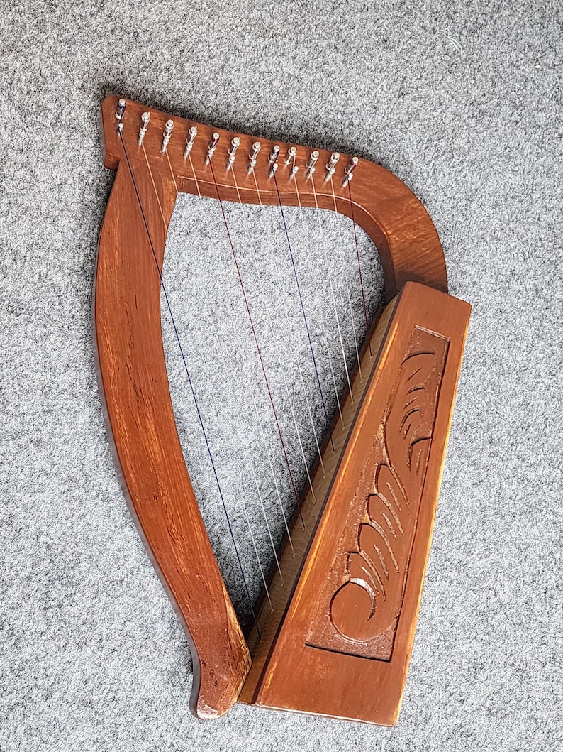 Irish Lyre Harp 12 String | Rosewood Celtic Harp With Bag | Handmade ...