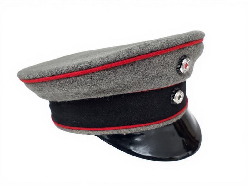 WW1 German M1910 Officer Visor Cap - Imperial Feldgrau Schirmmutze ...
