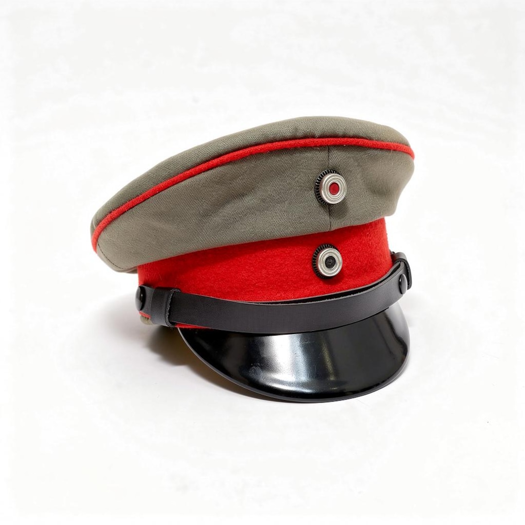 WW1 German Imperial Prussian Crusher Cap. Handmade Officer Peaked Hat ...