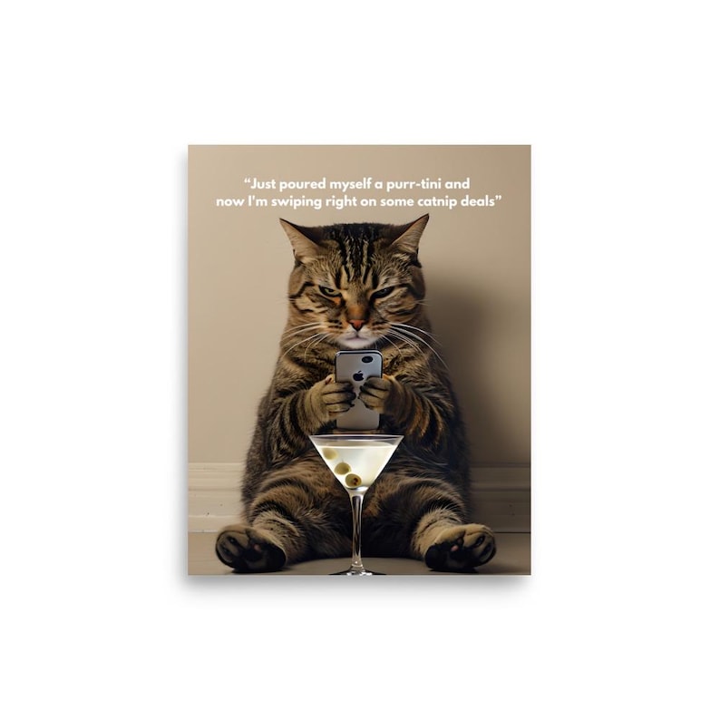 Funny Cat Poster | Cat Wall Art - Etsy