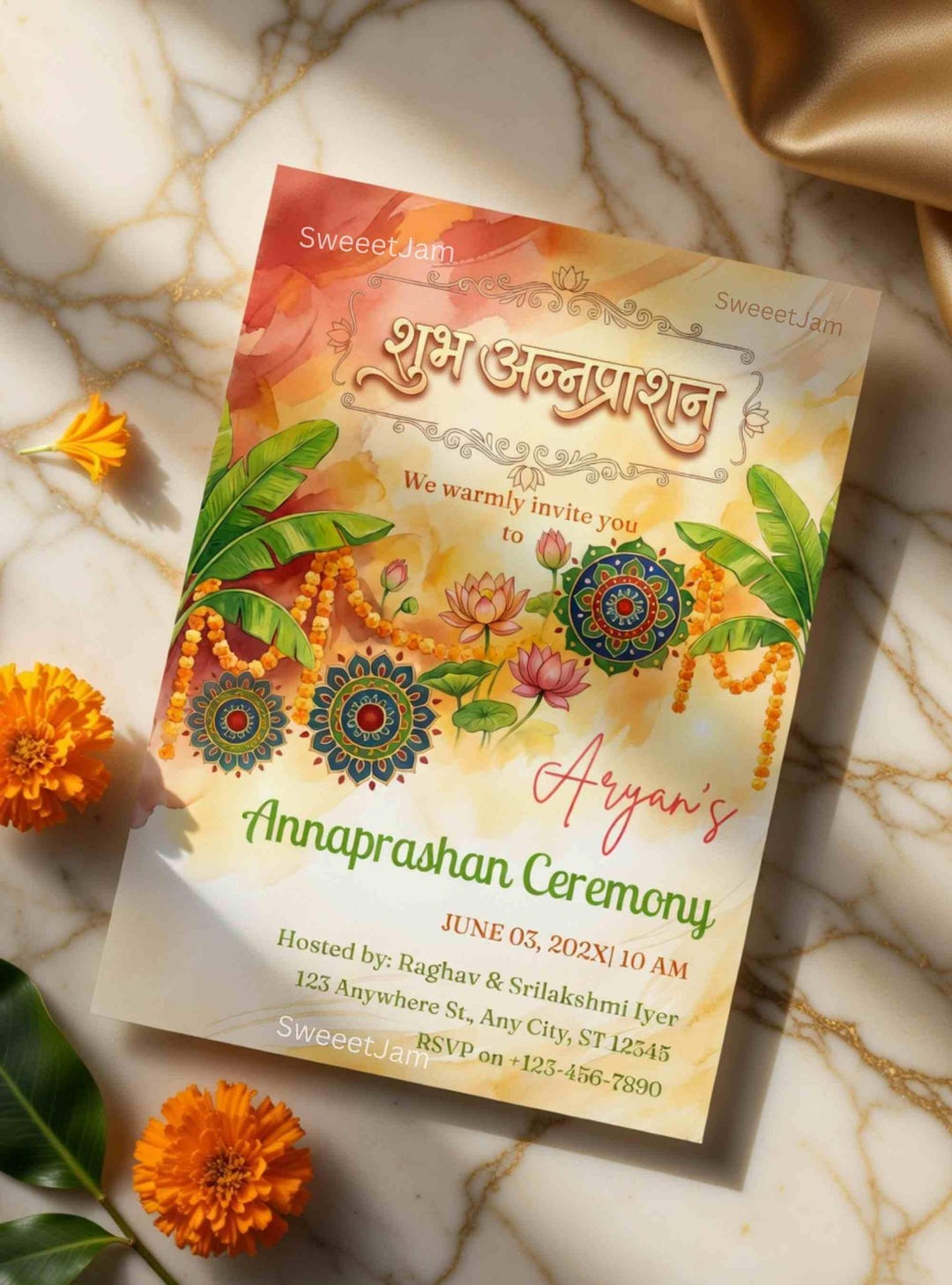 Editable Annaprashan Invitation Template Editable,baby First Rice ...