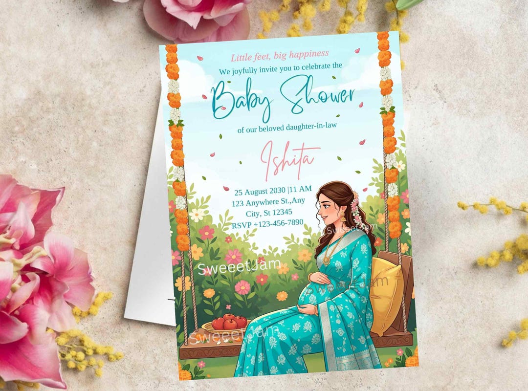 Editable Indian Serene Baby Shower Welcome Sign,godh Bharai Lotus ...