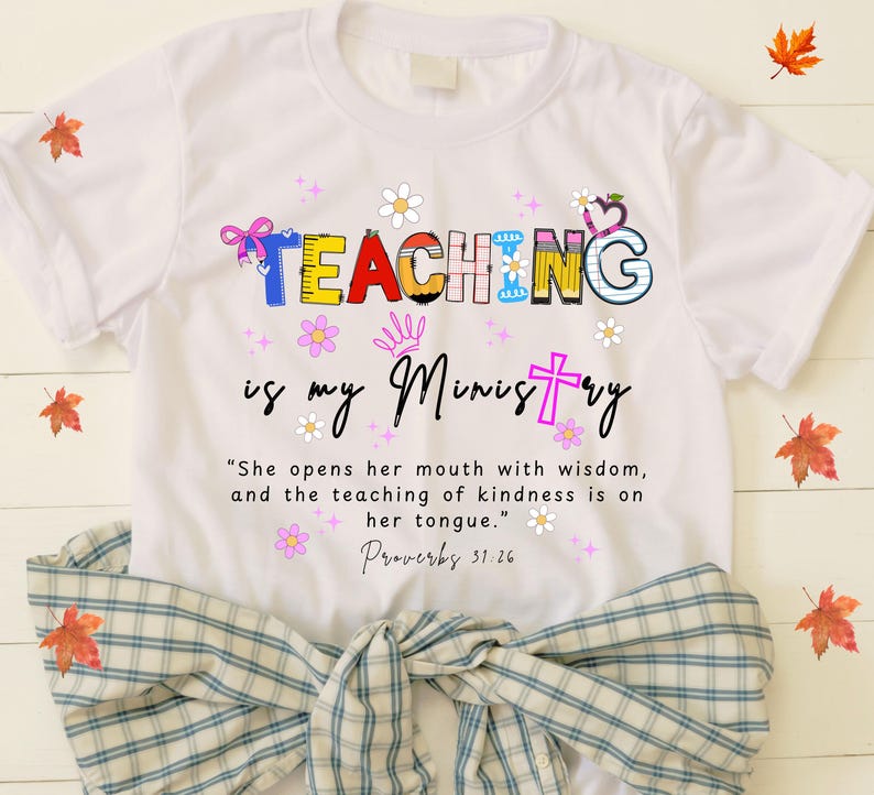 Teaching is My Ministry SVG, Teacher Bible Verse Christian PNG , Preppy ...